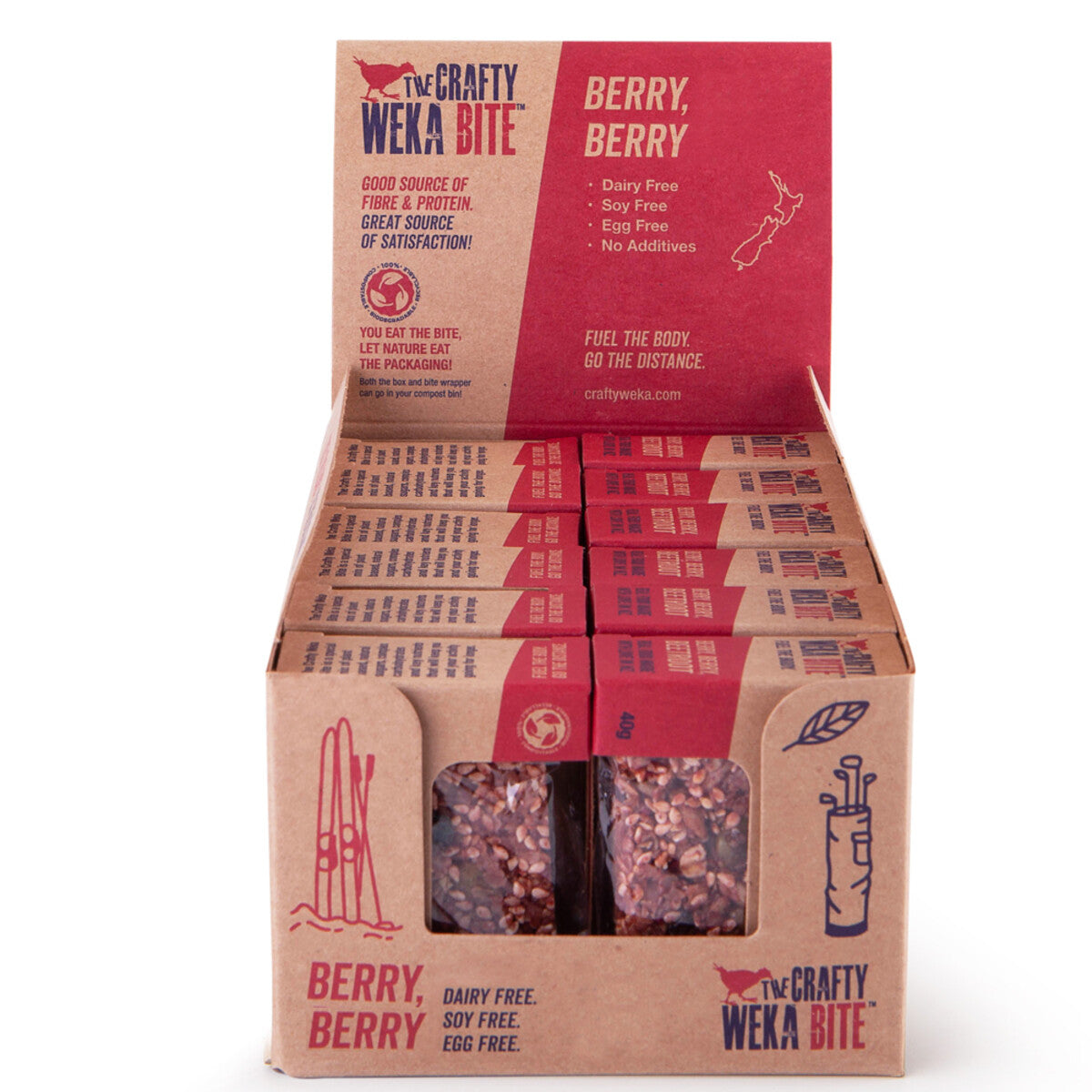The Crafty Weka - Berry Berry Muesli Bar Bite 40g – Wholefoods